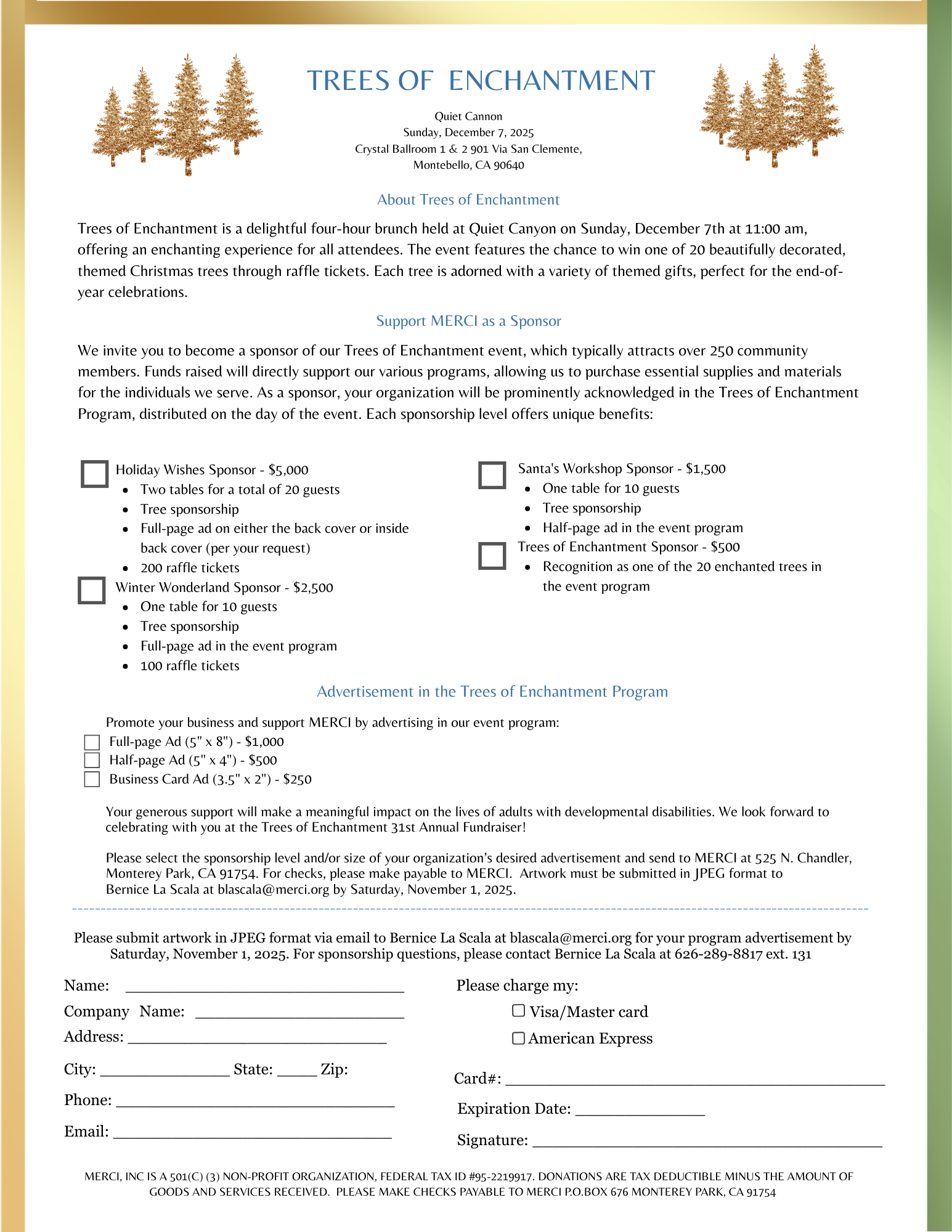 TREES OF ENCHANTMENT – Merci Organization
